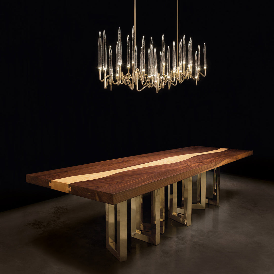 IL PEZZO 3 30-LIGHTS GOLD Long Chandelier Il Pezzo Mancante | Artemest