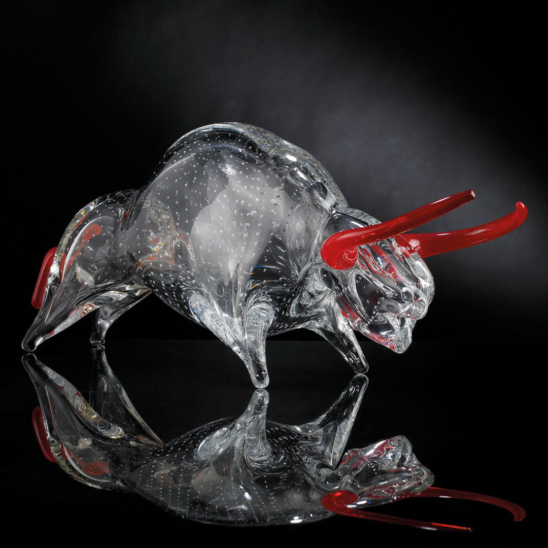 Large Glass Bull Figurine VGnewtrend | Artemest