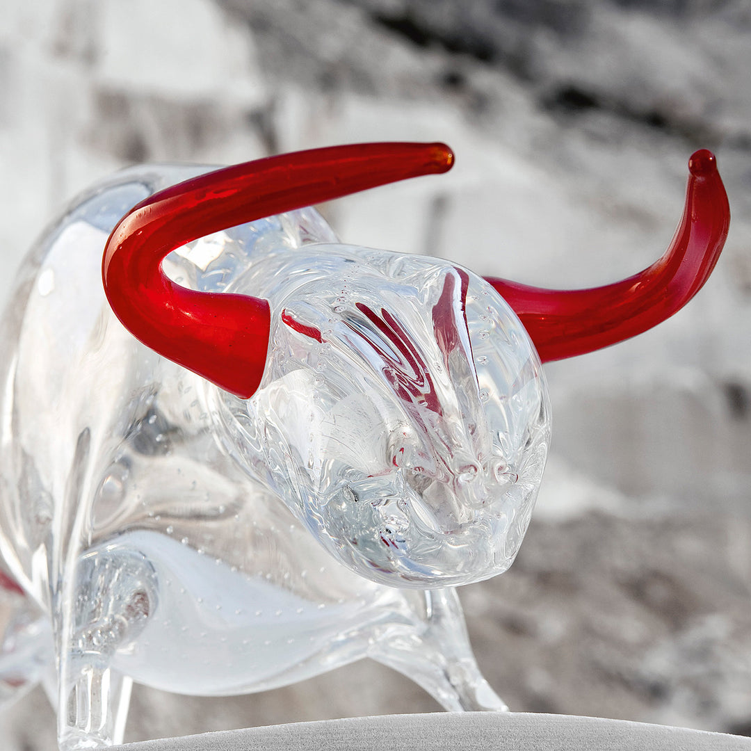 Large Glass Bull Figurine VGnewtrend | Artemest