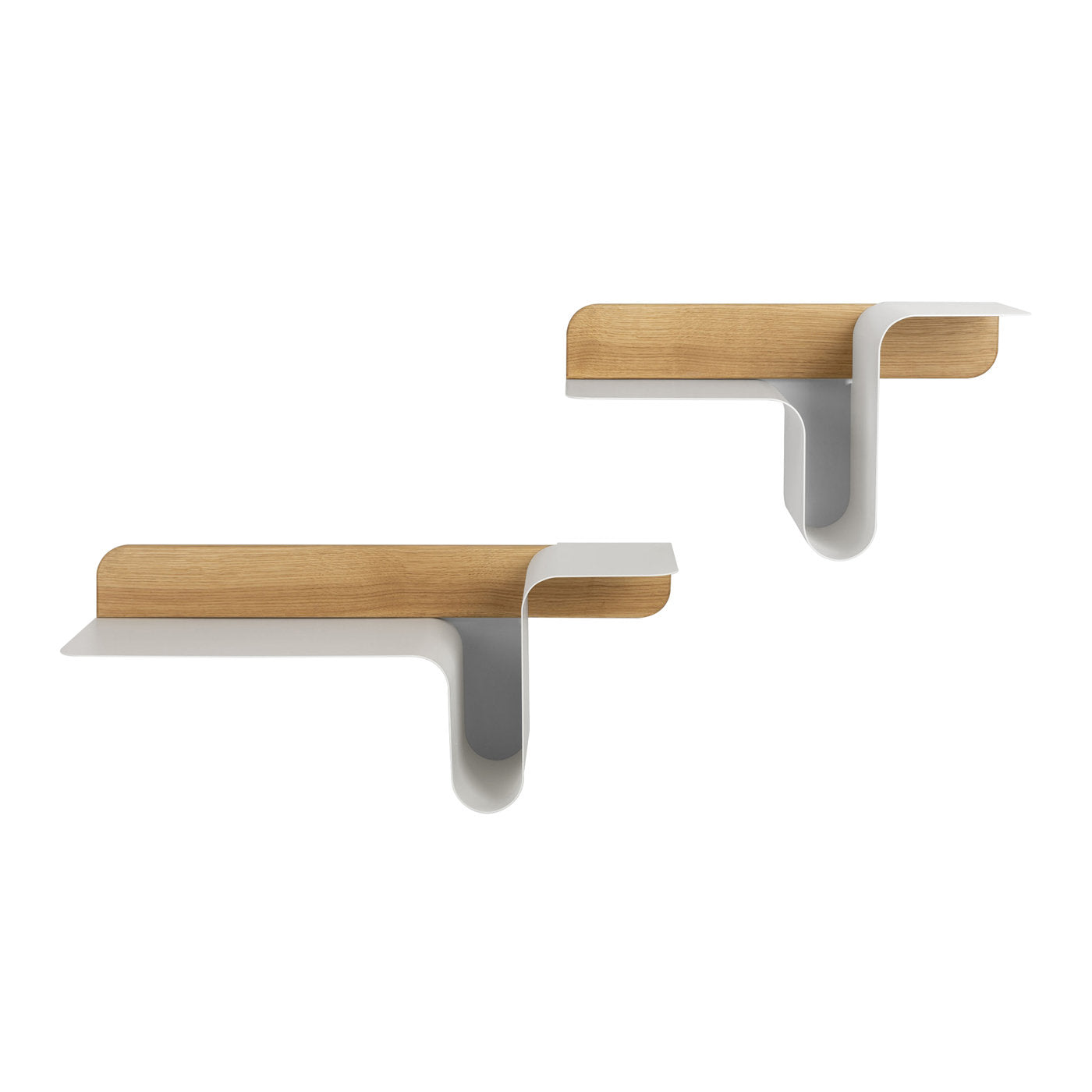 Wave Set of 2 White Shelves True | Artemest