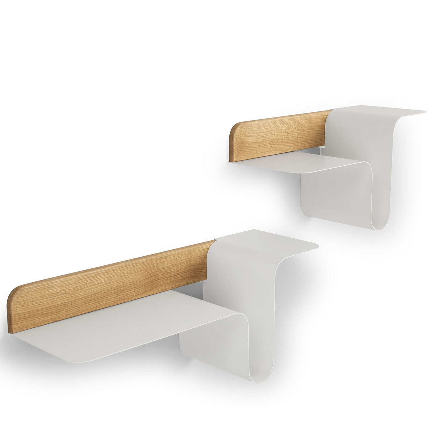 Wave Set of 2 White Shelves True | Artemest