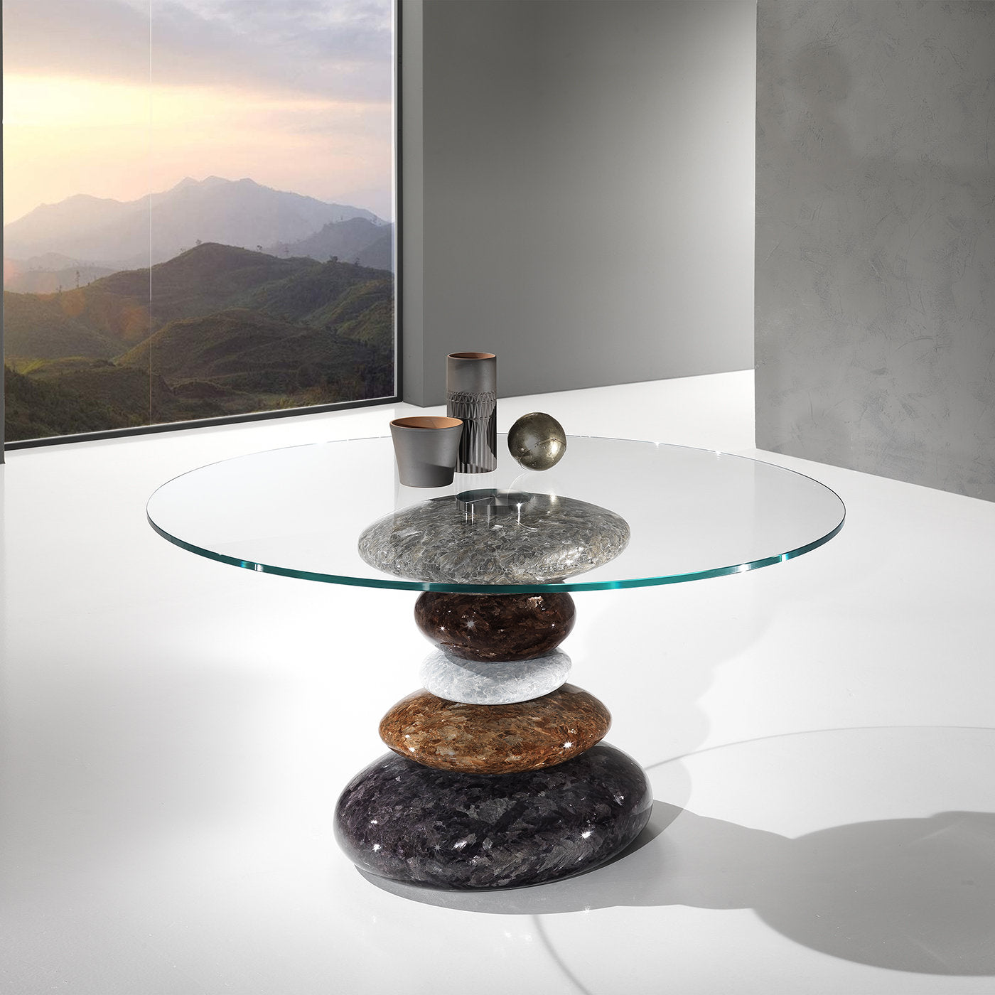 Stone Round Dining Table Crystal Stone | Artemest