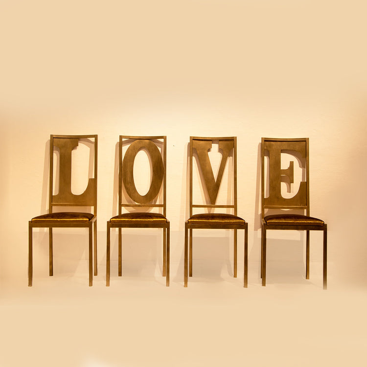 Gold Letter L Chair Giulia Ligresti | Artemest