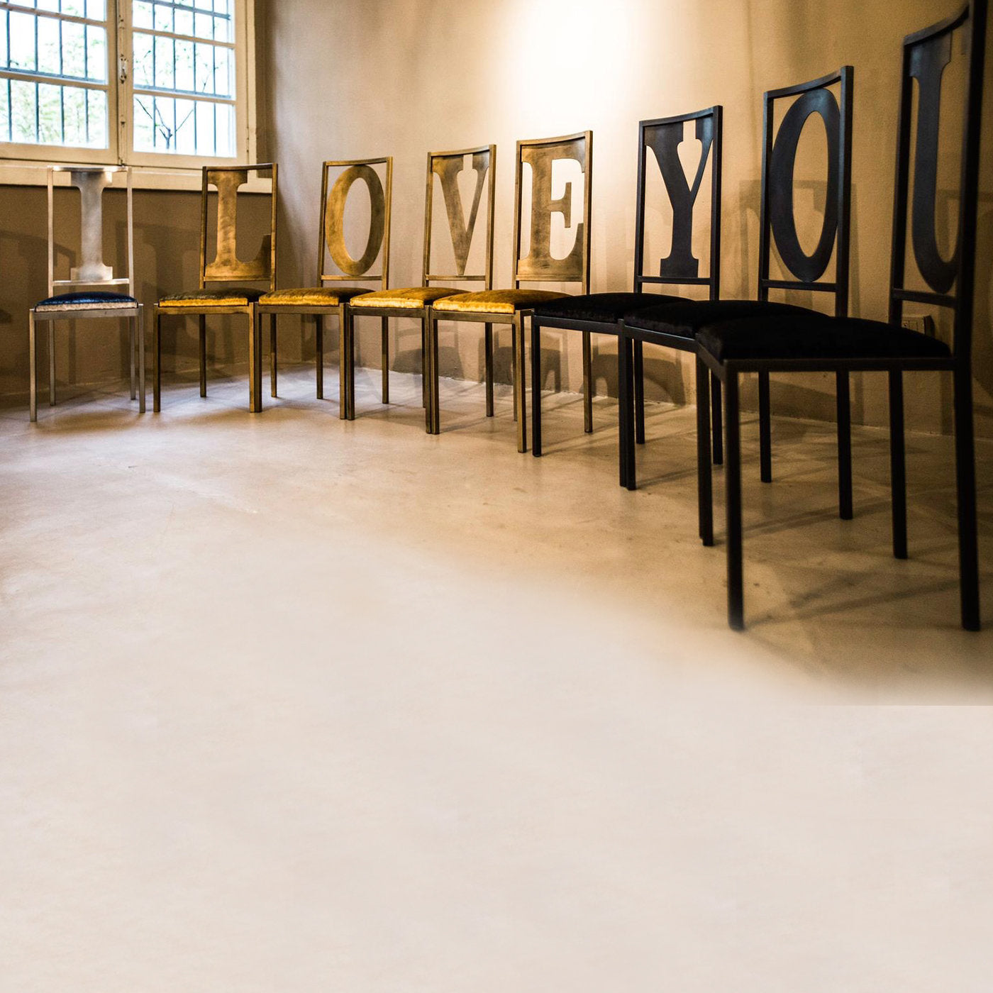 Gold Letter L Chair Giulia Ligresti | Artemest