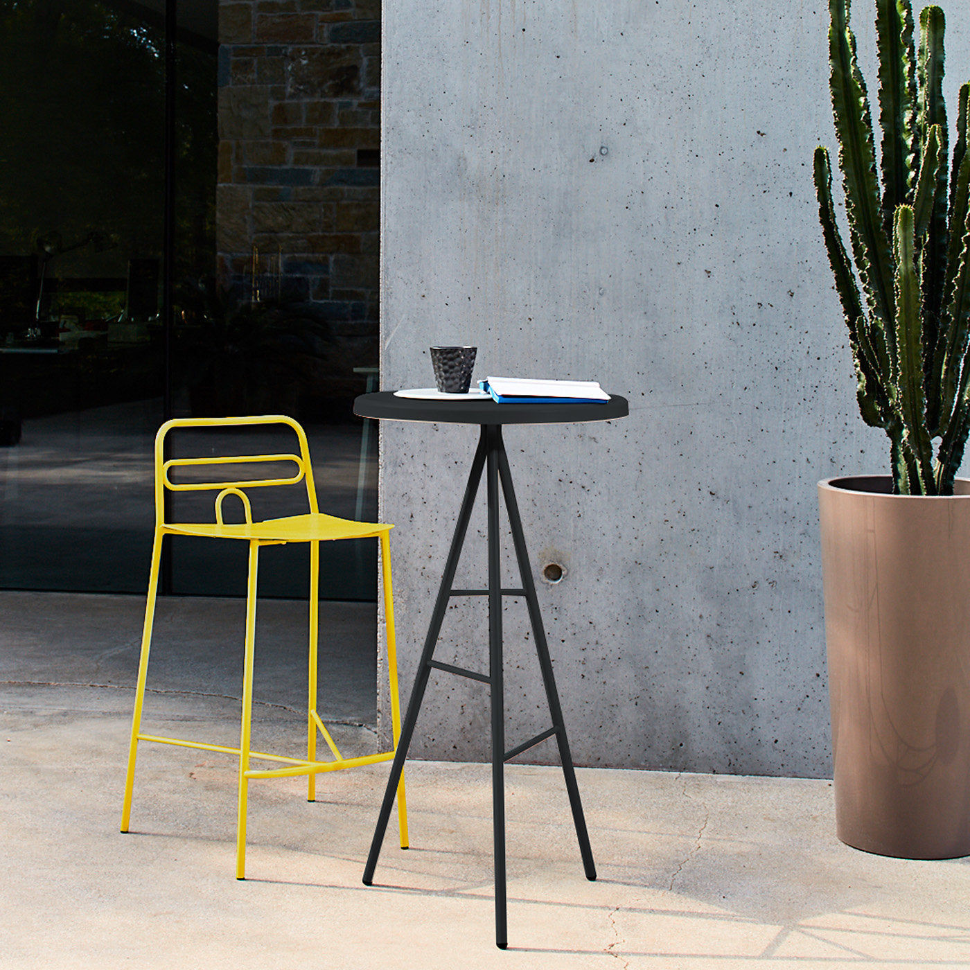 Dida Medium Yellow Bar Stool Castil | Artemest