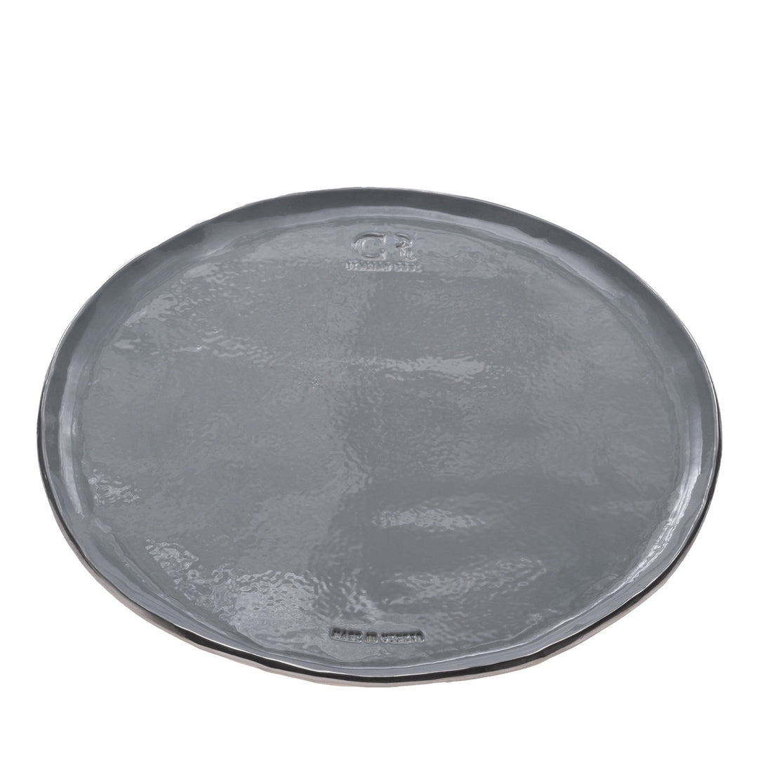 Set of 2 Gray Ceramic Tray with Gold Rim Casarialto | Artemest
