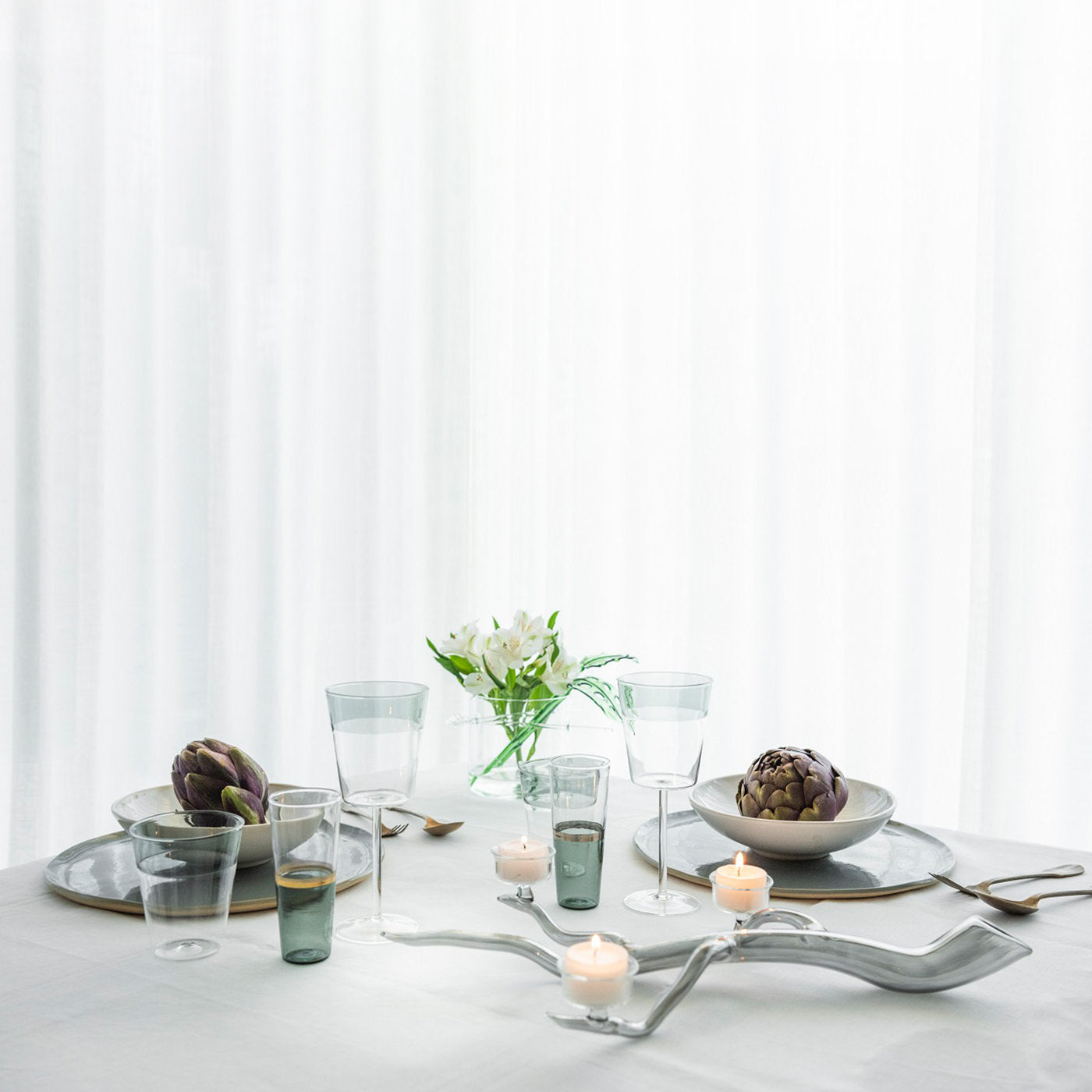 Set of 2 Gray Ceramic Tray with Gold Rim Casarialto | Artemest