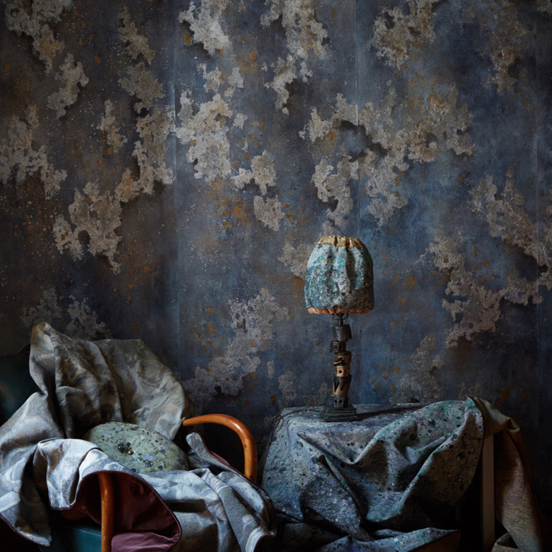 Midnight Moon Dust Hand Painted Wallpaper Fabscarte | Artemest