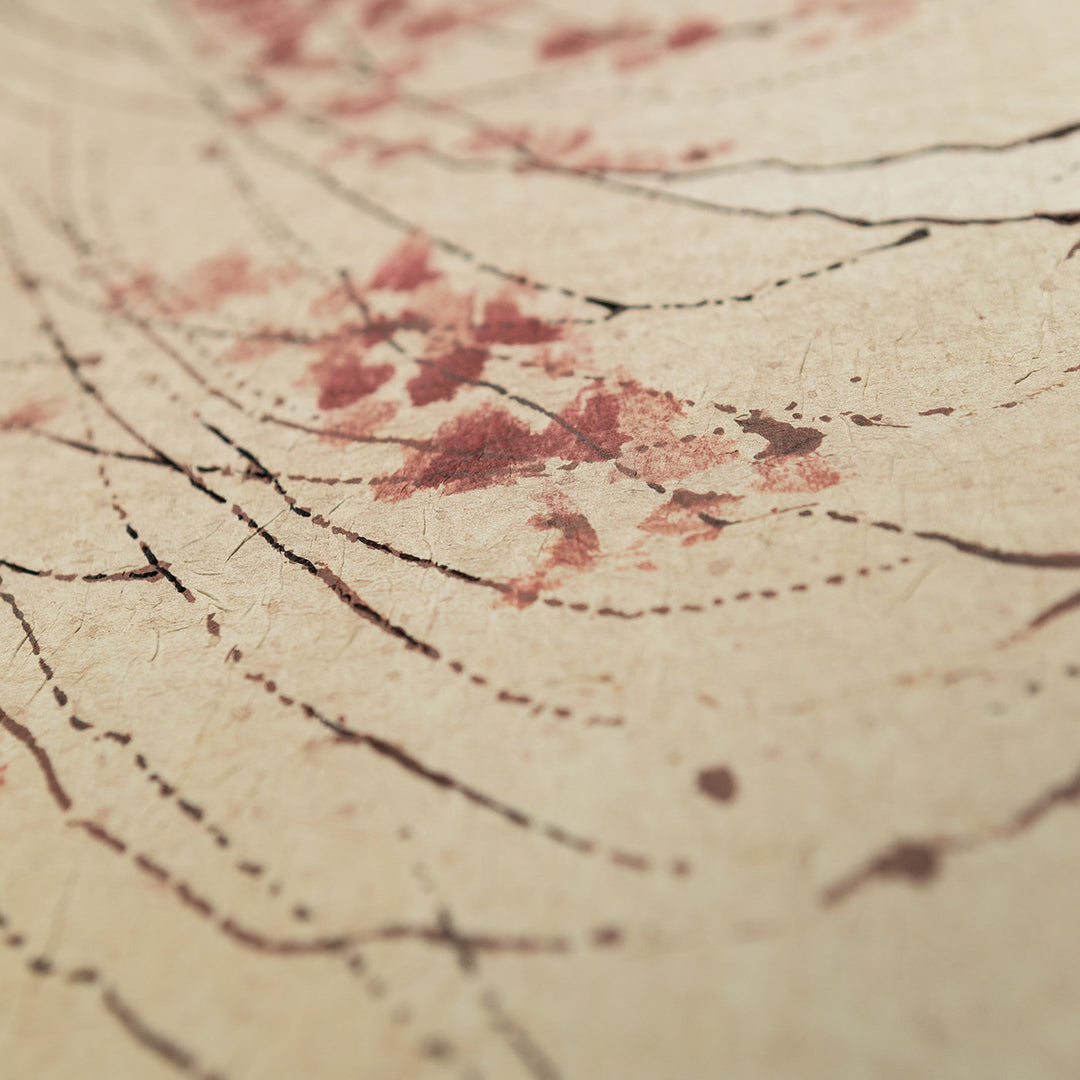 Albero Rosa Hand Painted Wallpaper Fabscarte | Artemest