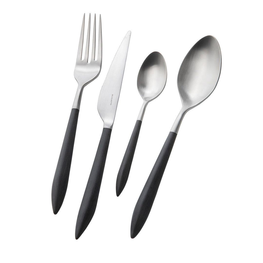 Ares 24-Piece Flatware Set in Black with Box Casa Bugatti | Artemest