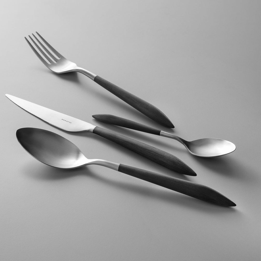 Ares 24-Piece Flatware Set in Black with Box Casa Bugatti | Artemest