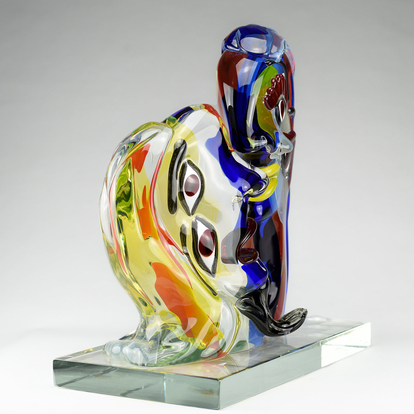 Il Bacio Polychrome Glass Sculpture Effe Vetreria Artistica | Artemest