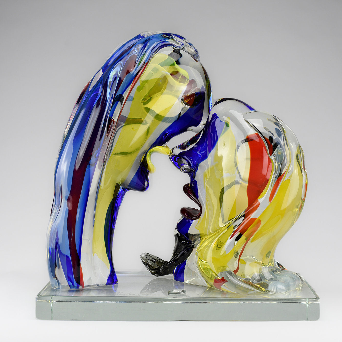 Il Bacio Polychrome Glass Sculpture Effe Vetreria Artistica | Artemest