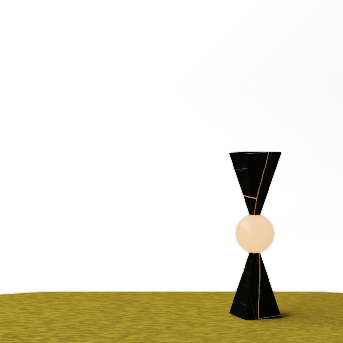 Clessidra Table Lamp in Sahara Noir Marble by sid&sign Dimarmo | Artemest