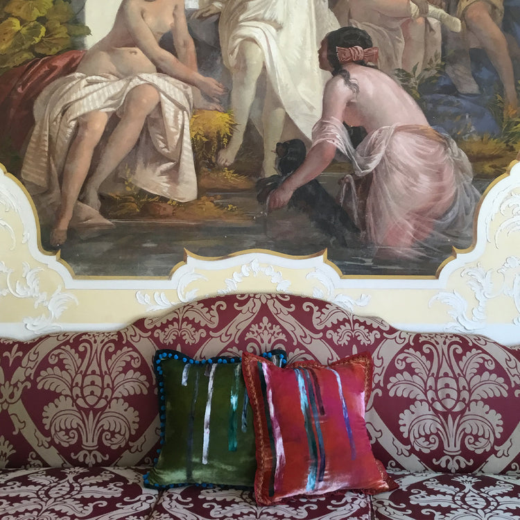 Green Coral Velvet Cushion Anna Paola Cibin | Artemest