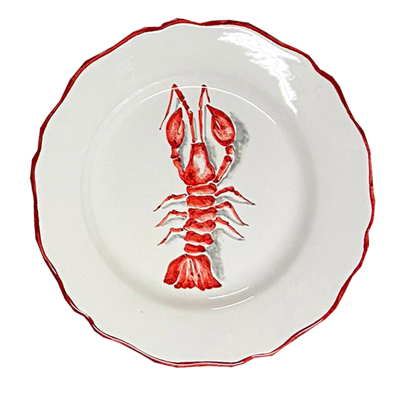 LA MENAGERIE D'ÉTÉ - PLATO DE CERÁMICA ROJA PINTADO A MANO Les Ottomans | Artemest