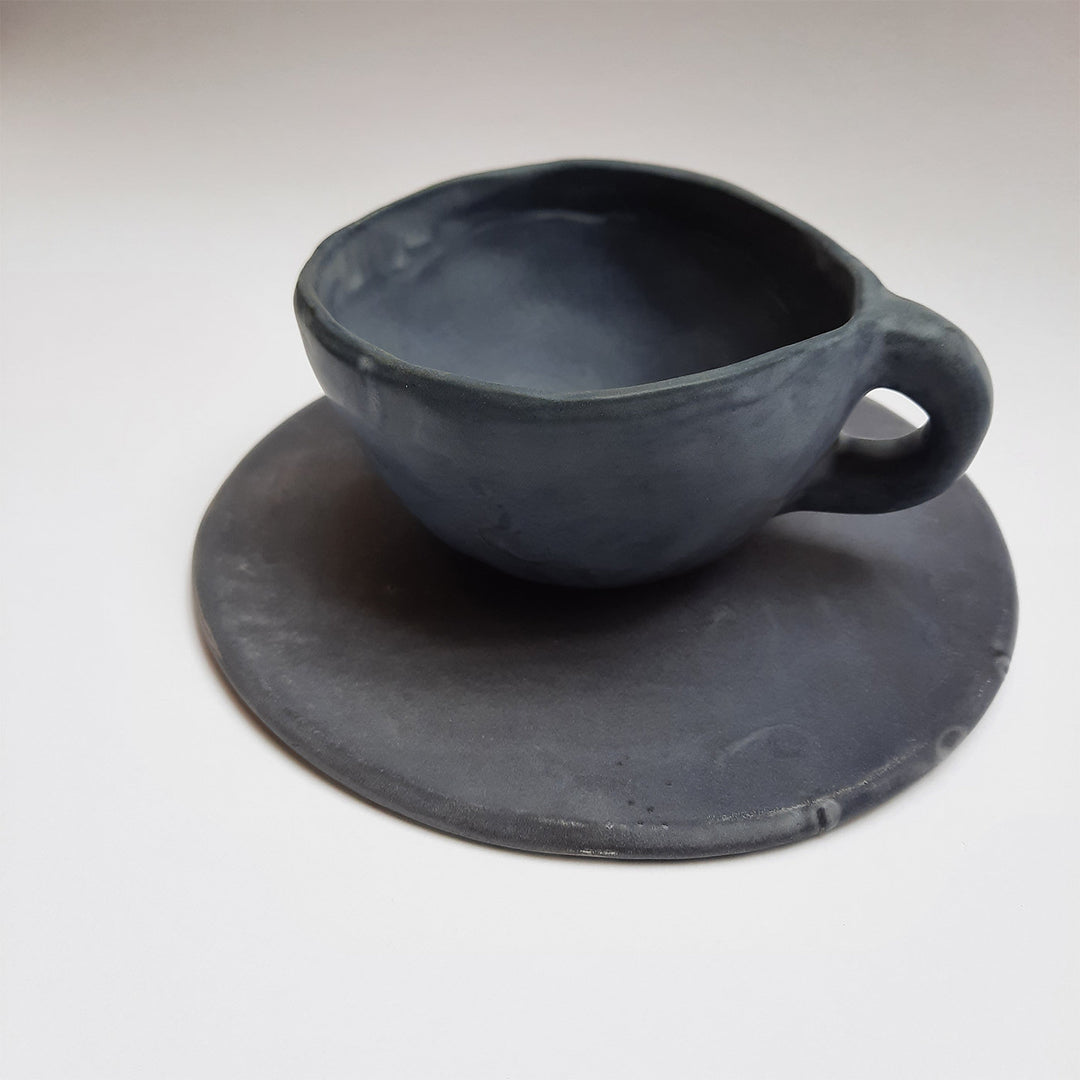 Stone Graphite Cup with Saucer Amodino Milano | Artemest