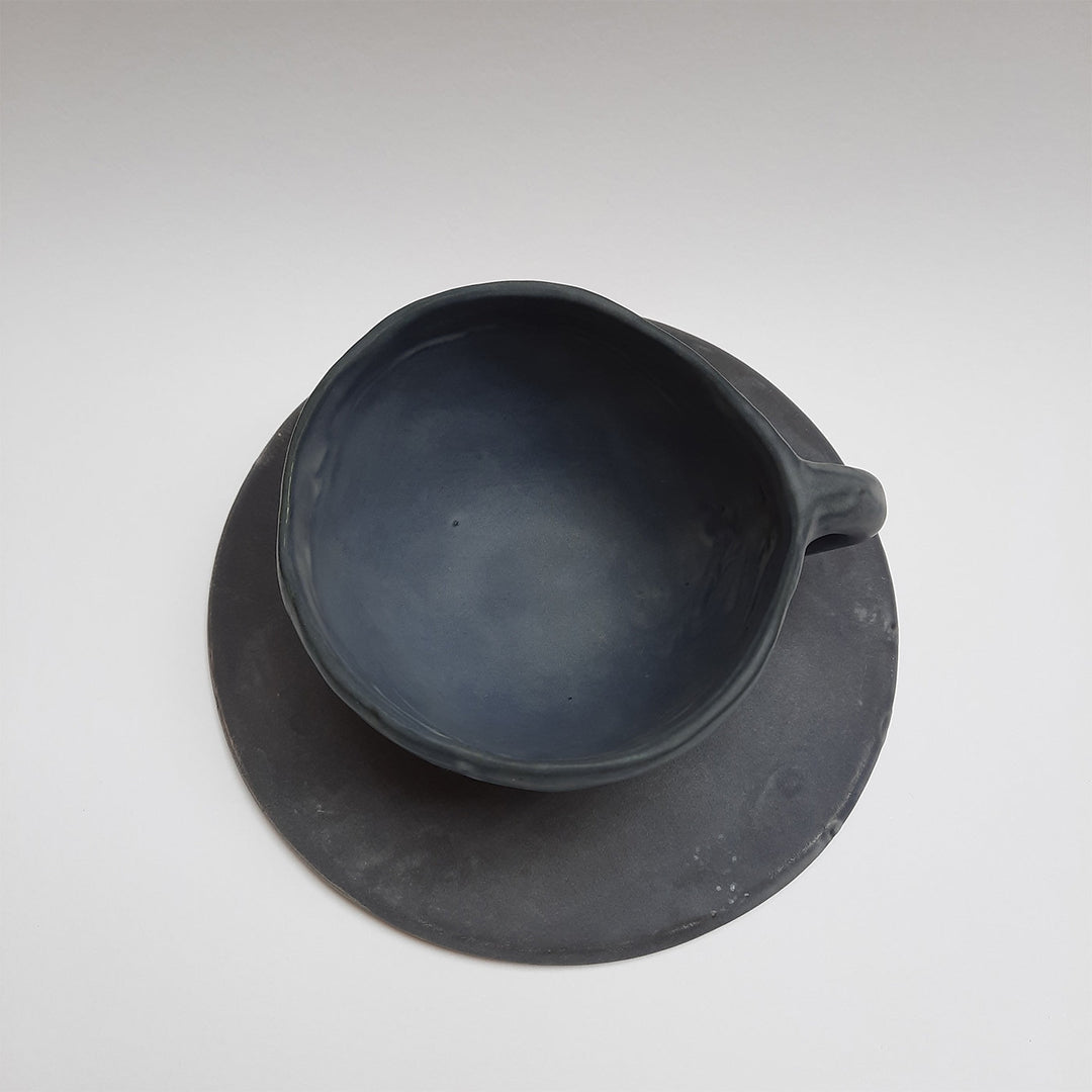 Stone Graphite Cup with Saucer Amodino Milano | Artemest