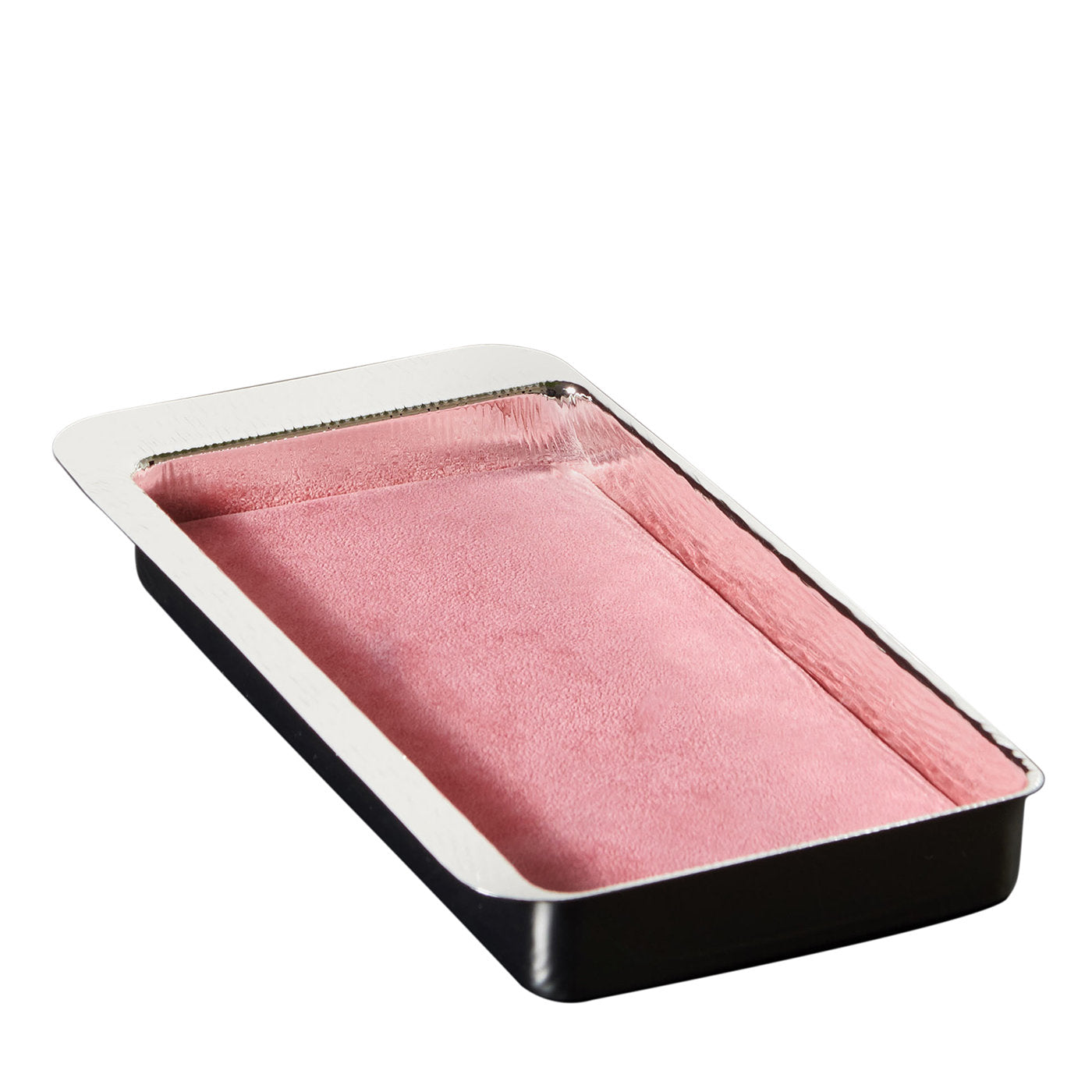 Firenze Rectangular Silver and Pink Empty Pocket Tray Zanetto | Artemest