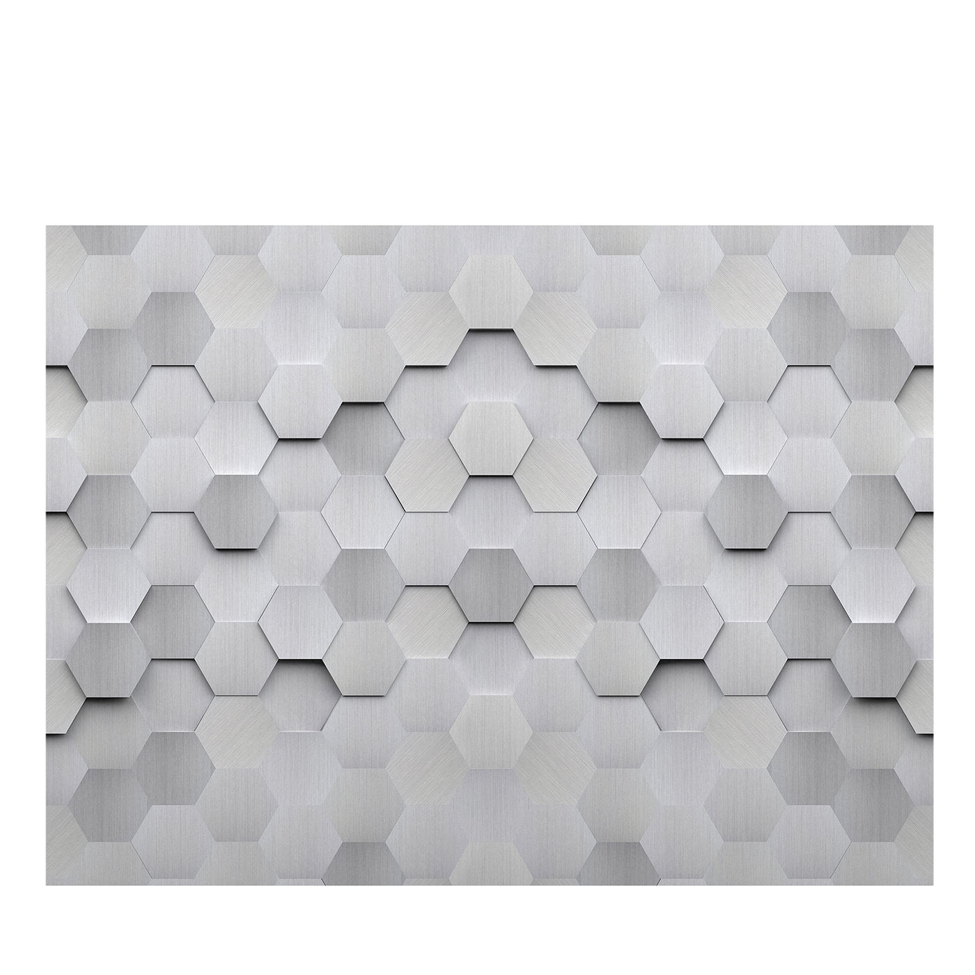 Silver Hexagon Textured Wallpaper Affreschi & Affreschi | Artemest