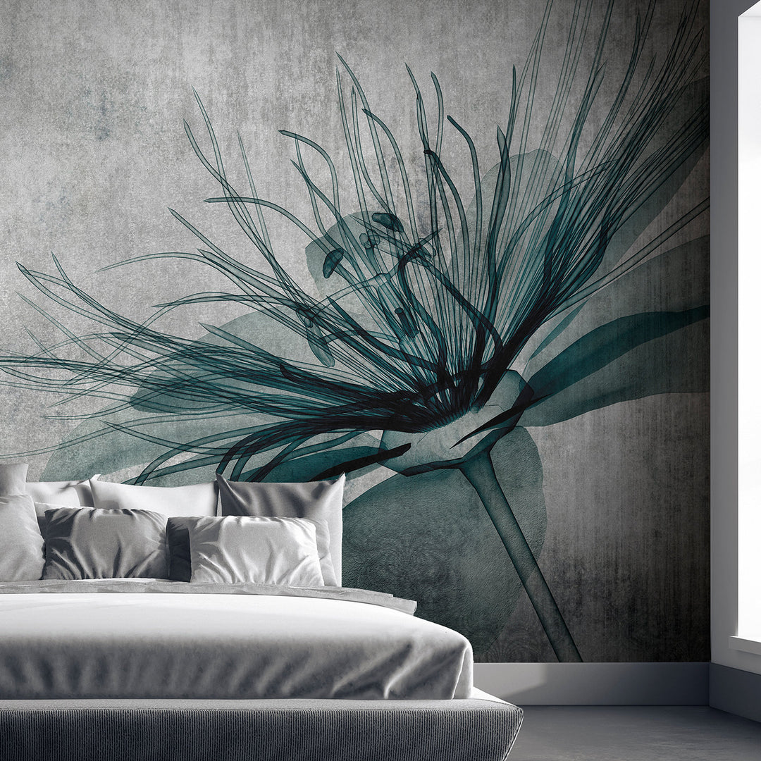 Blue and gray textured wallpaper Affreschi & Affreschi | Artemest