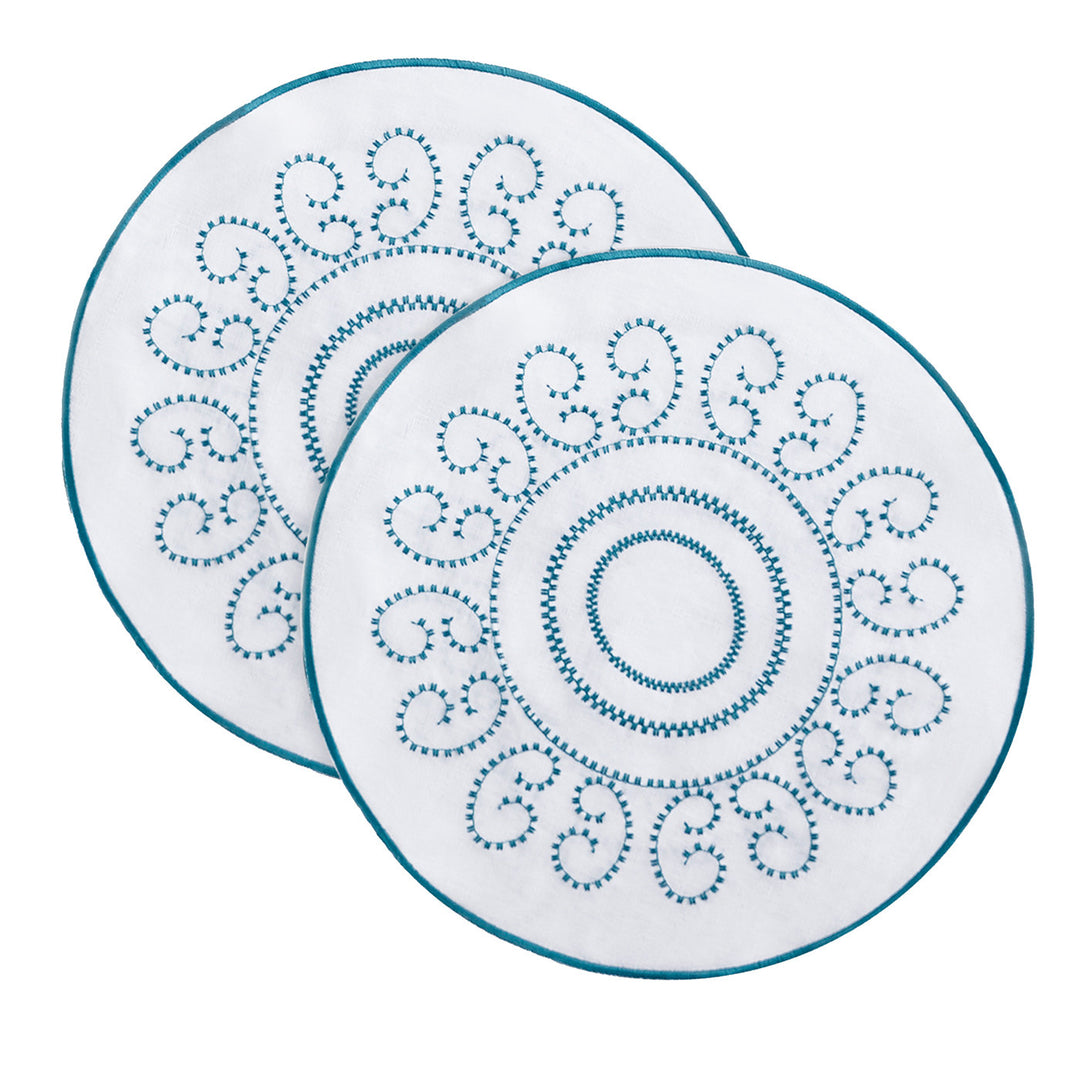 Luminaria Set of 2 Round Azure Placemats Cibelle | Artemest