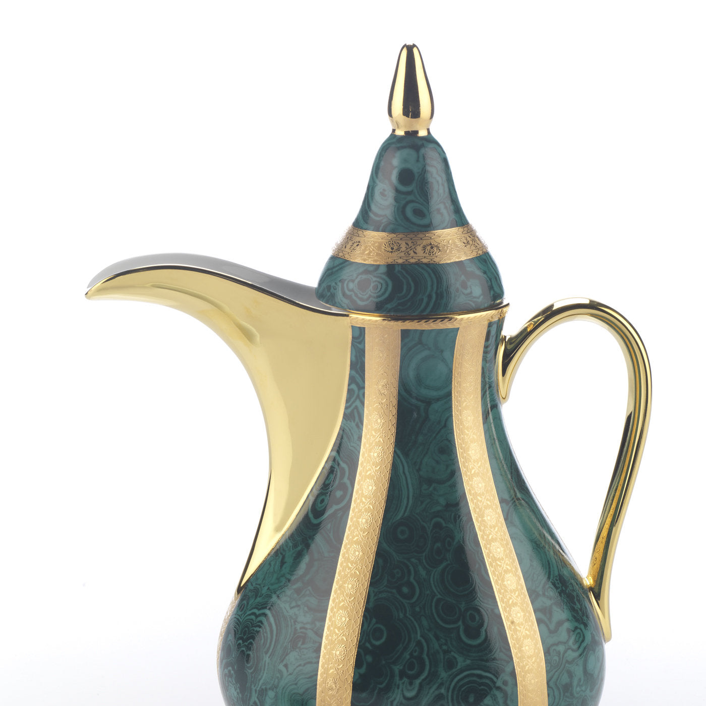 Set of Green Dallah Thermos and 6 Finjan Cups Mangani 1958 | Artemest