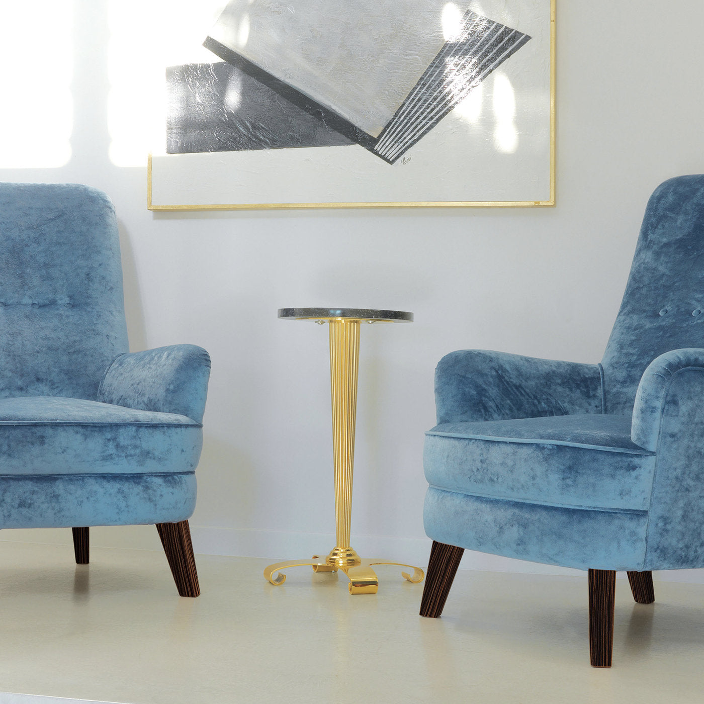 T144 Side Table With Marquina Marble Top Zanaboni | Artemest