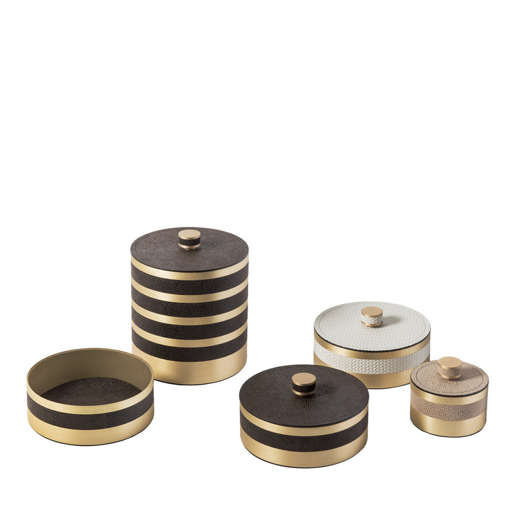 Saturno Brown Large Round Box with Lid Pinetti | Artemest