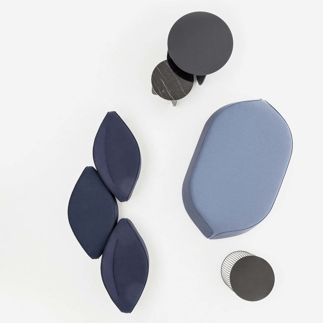 Waves Dark Gray Diamond Ottoman with Backrest La Cividina | Artemest