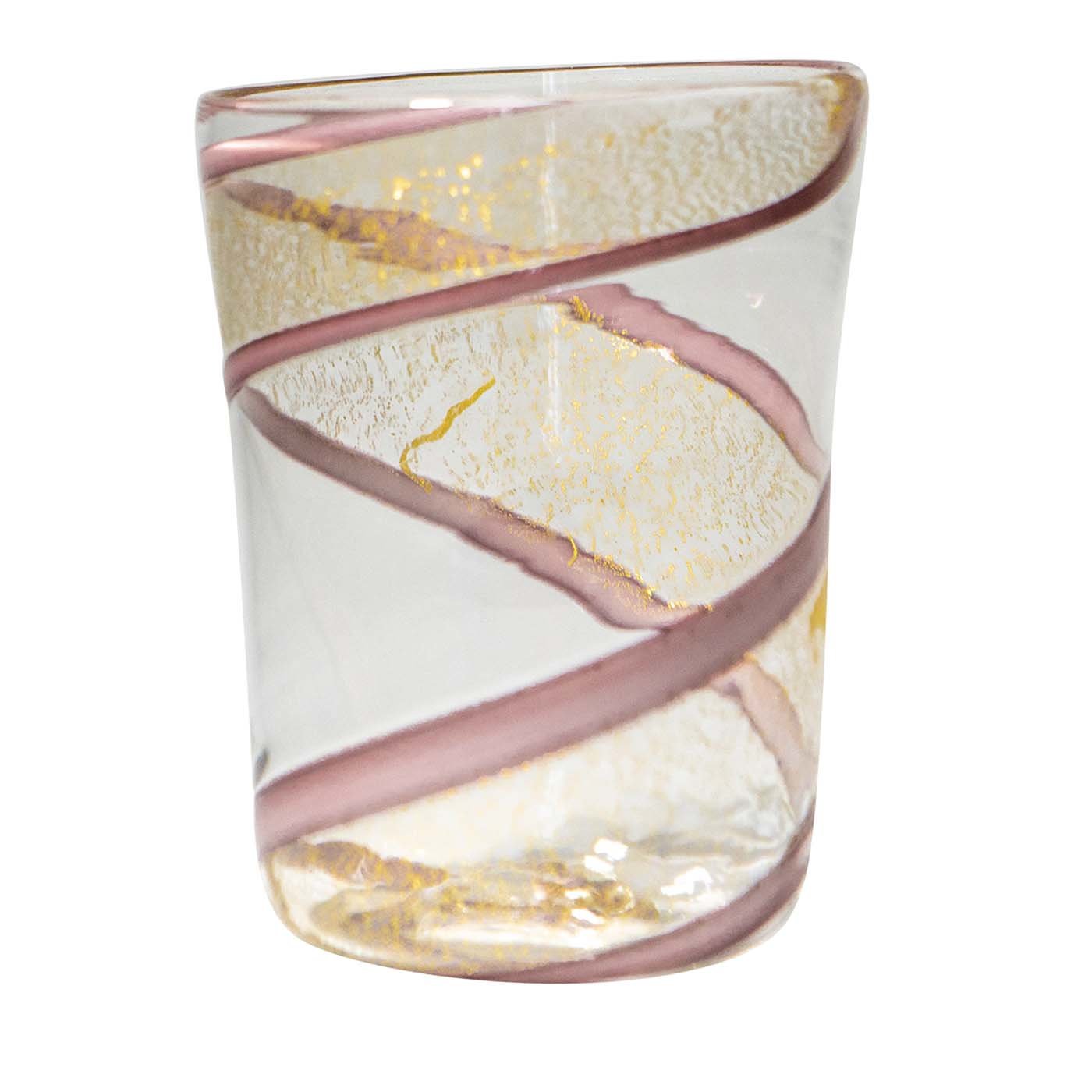 Set of 2 Vortex Glasses in Pure Gold/Purple Elisabetta Ciuti | Artemest
