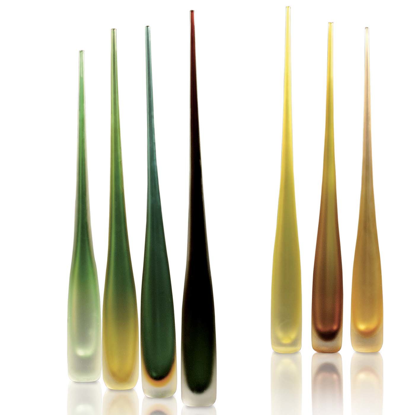 Flute Smeraldo Brown and Amber Vase Fornace Mian | Artemest