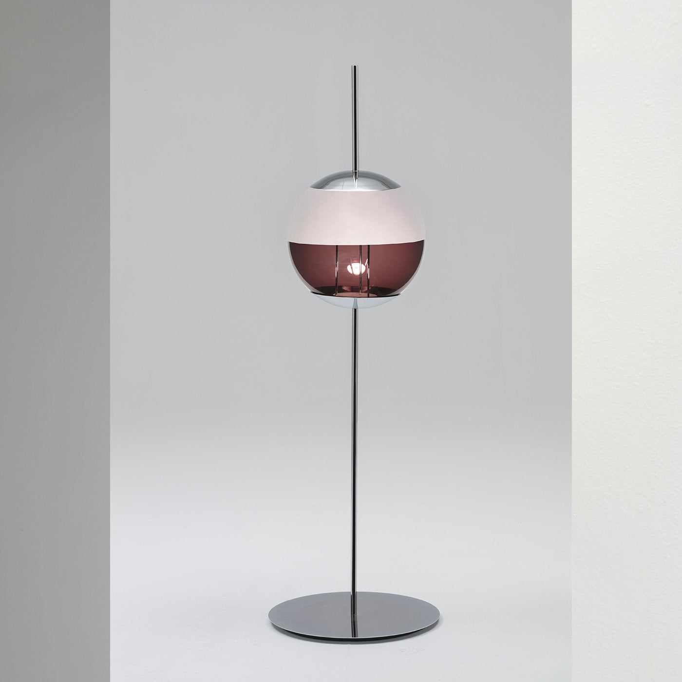 Christie Chrome and Burgundy Floor Lamp Nahoor | Artemest