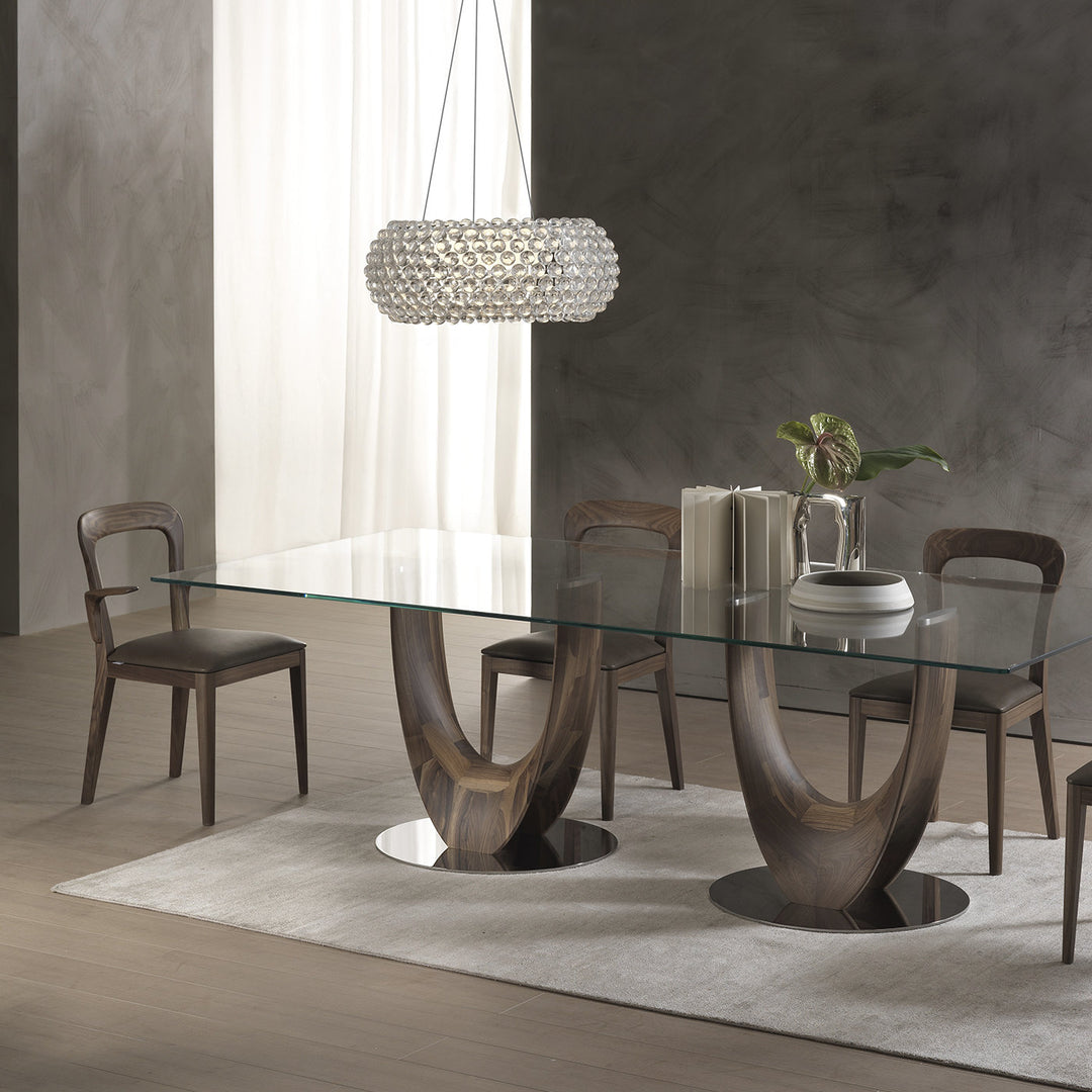 Axis Large Dining with Clear Glass Top Table by Stefano Bigi Pacini ...