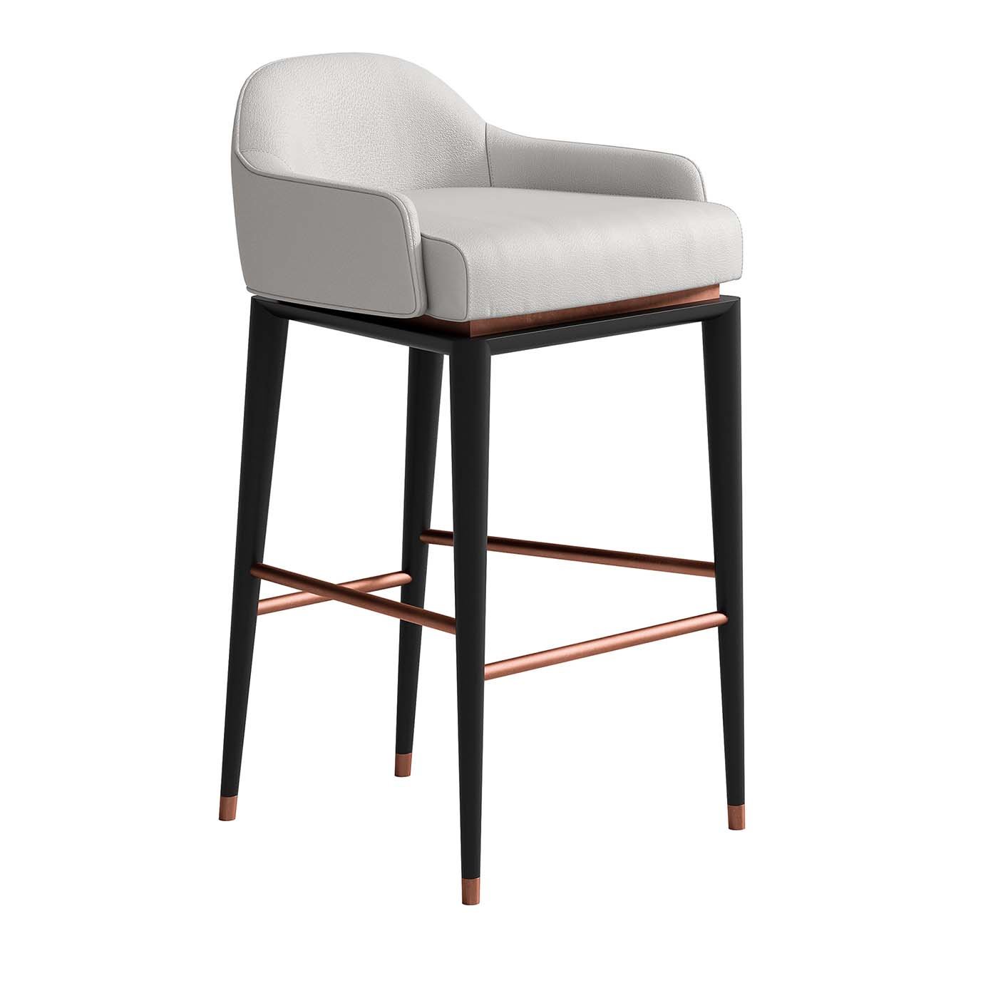 White Leather Bar Stool CPRN Homood | Artemest