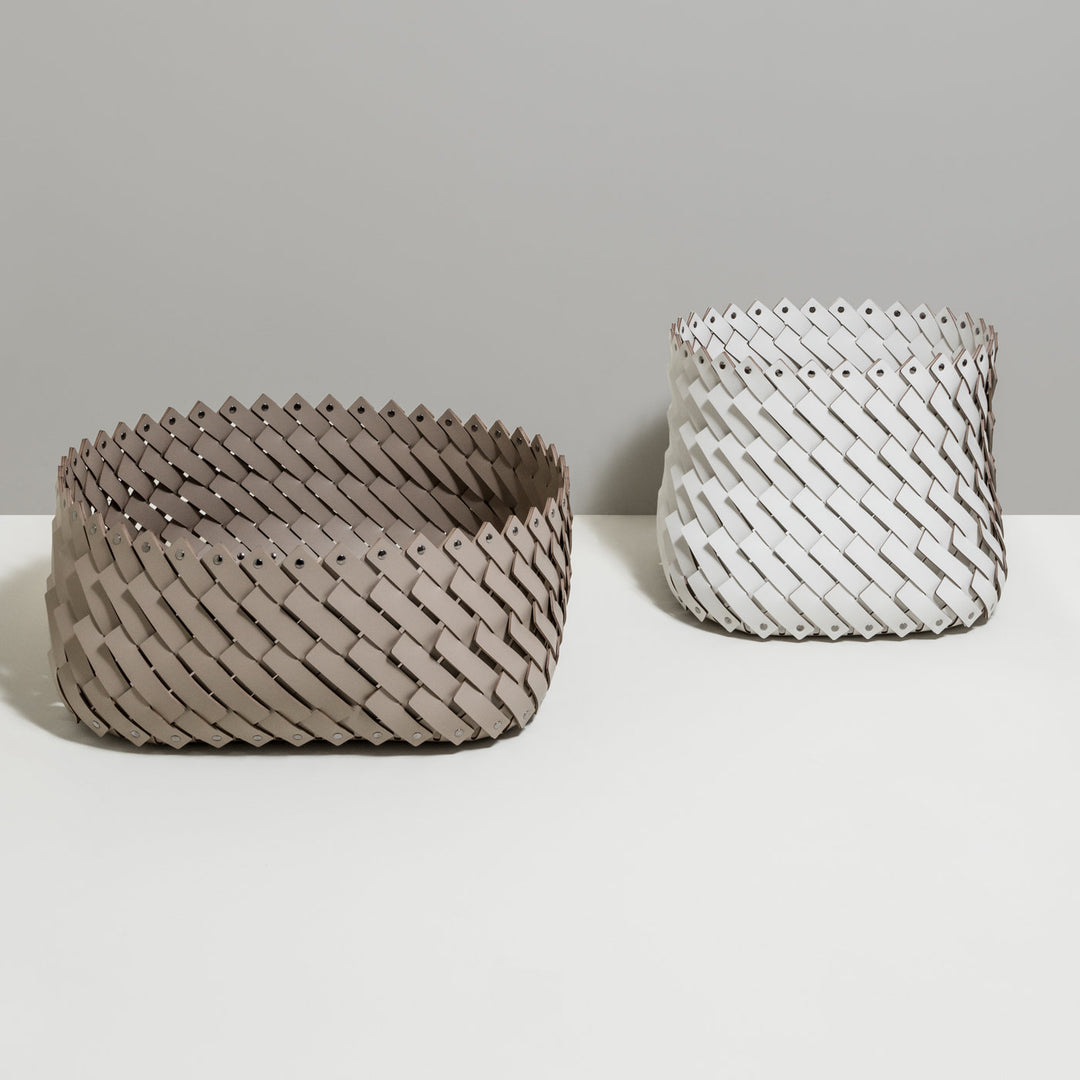 Almeria Medium Square White Basket Pinetti | Artemest