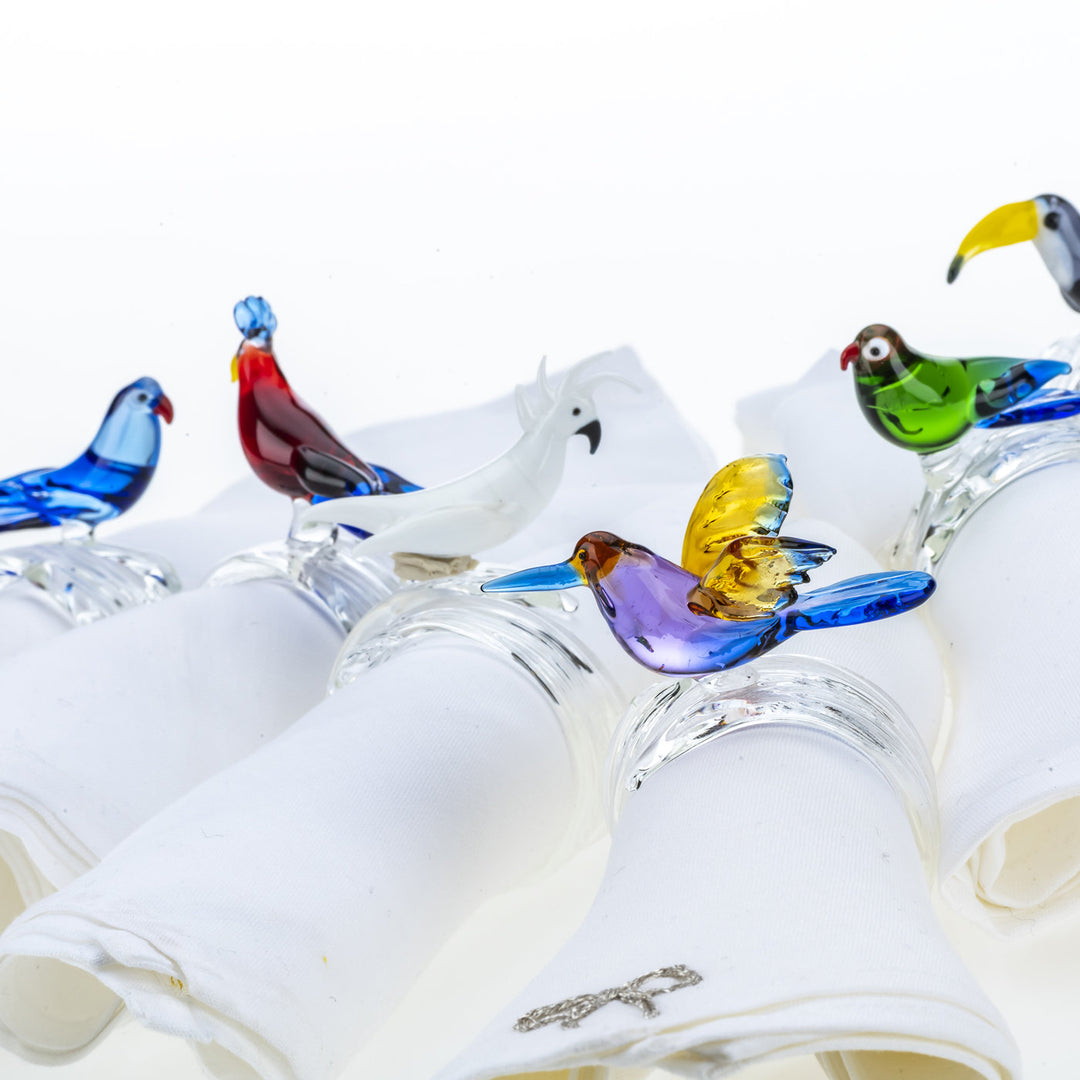 Tropical Bird Set of 6 Napkin Rings Casarialto | Artemest