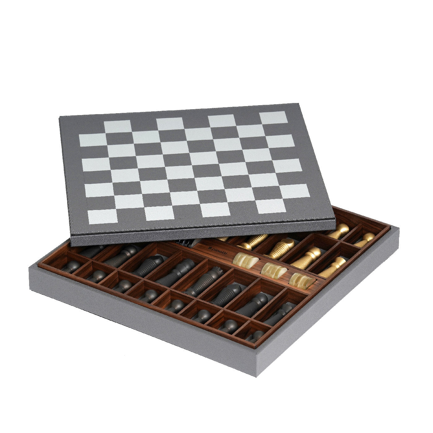 Grey Leather Chessboard Pinetti | Artemest