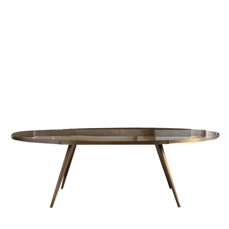 Jerome Elliptical Dining Table with Black Glass Top DOM Edizioni | Artemest