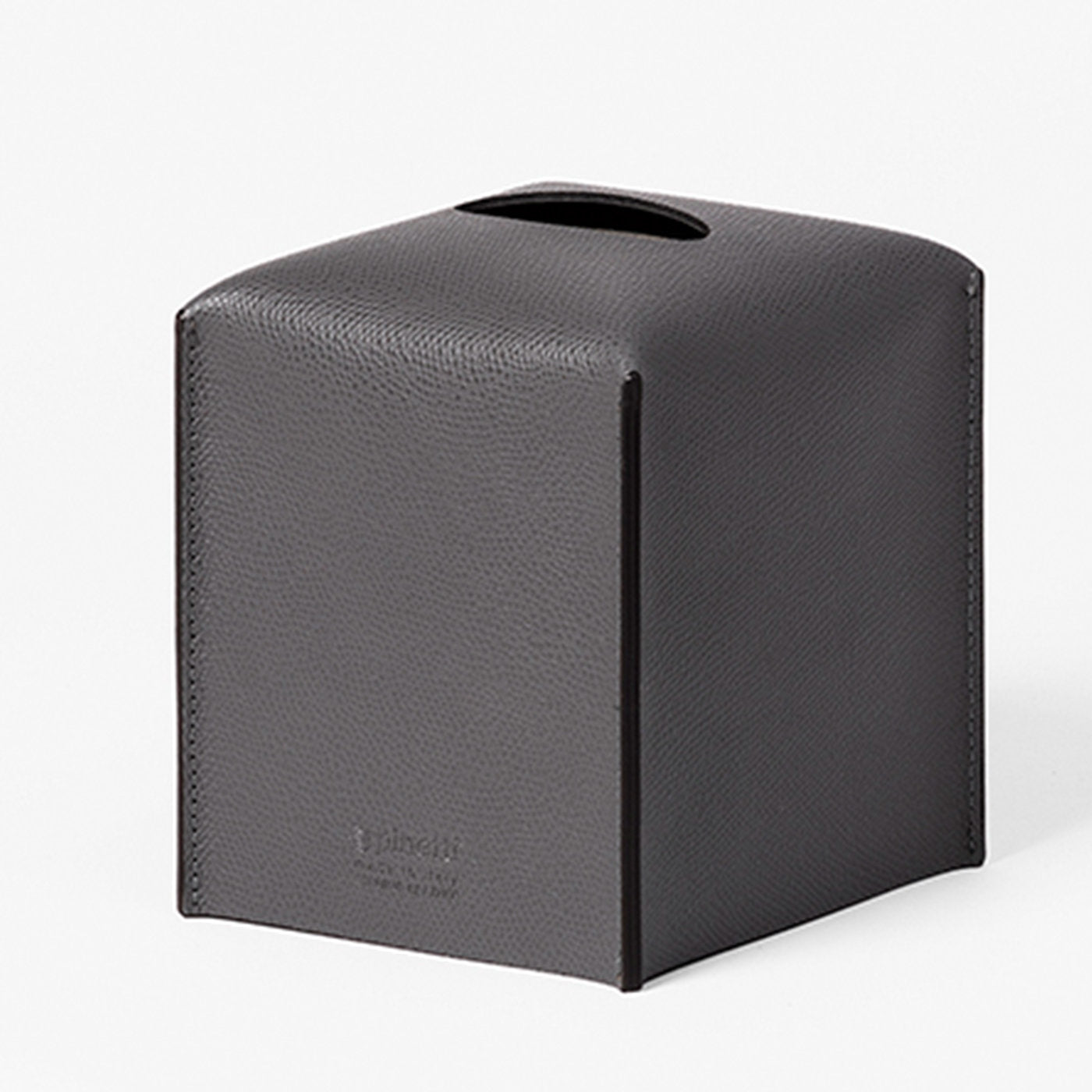 Gray Leather Tissue Box Pinetti | Artemest