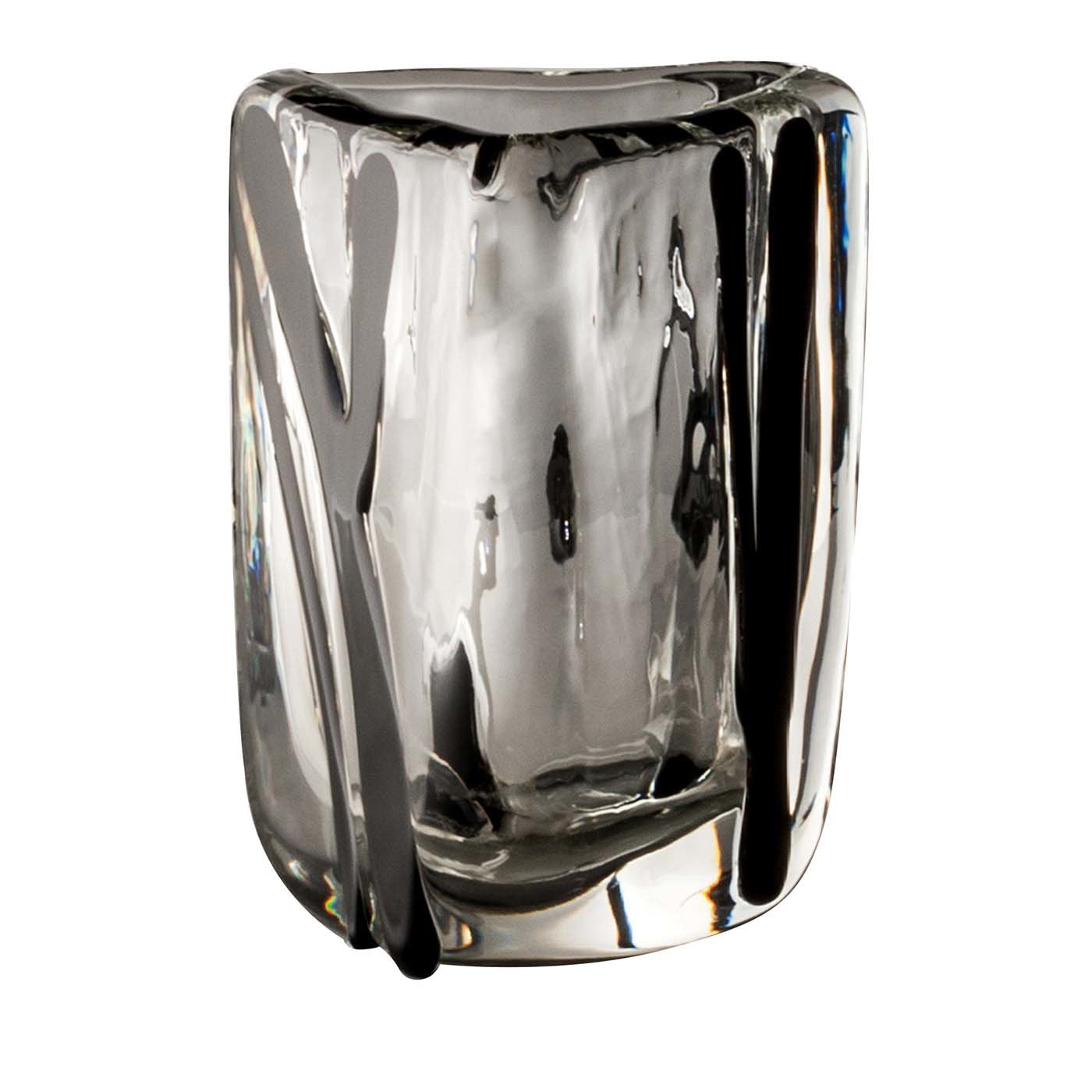 Black Belt Medium Triangular Vase by Peter Marino in Clear Venini ...