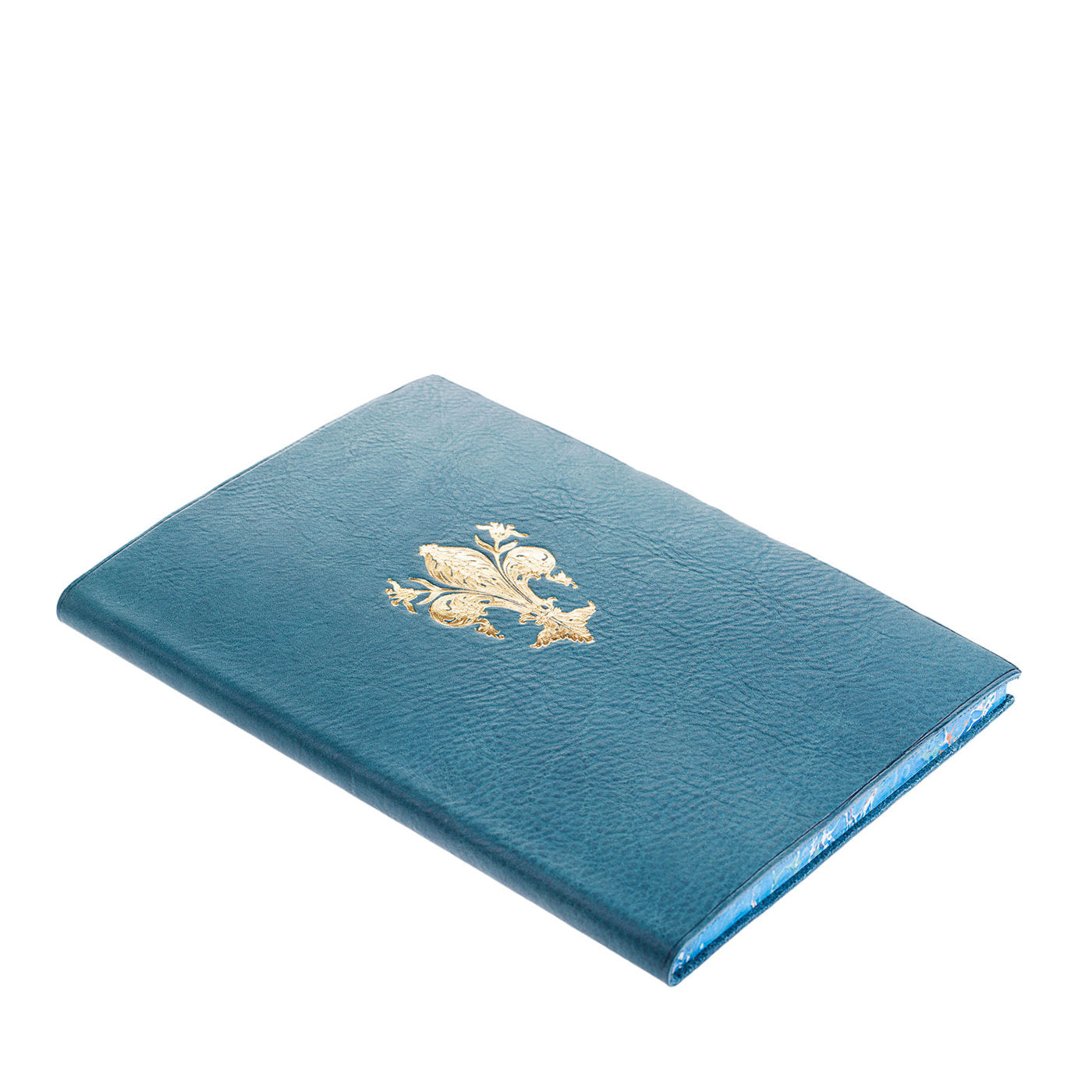Gold Lily Blue Leather Notebook Giannini | Artemest
