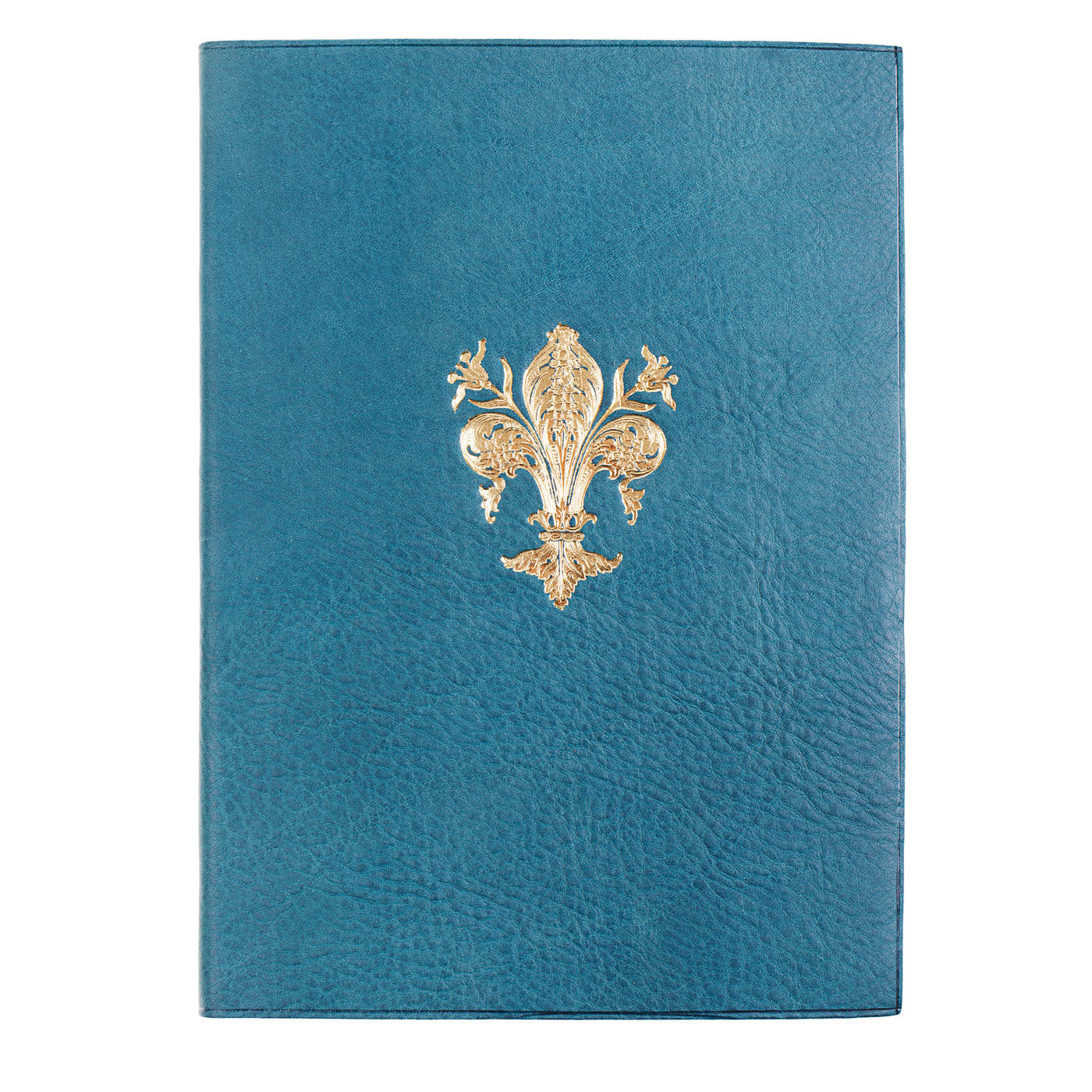 Gold Lily Blue Leather Notebook Giannini | Artemest