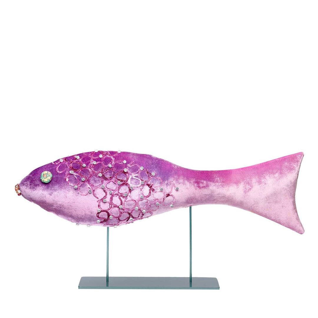 Pink Joyful Fish Velvet Sculpture Anna Paola Cibin | Artemest