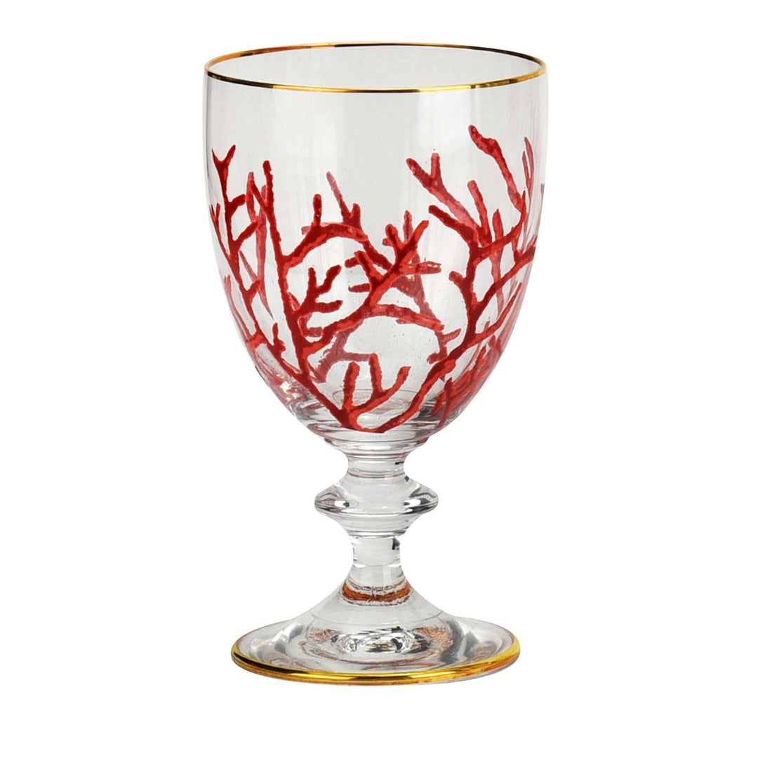 Set of 6 Coral Stemmed Water Glasses Creart | Artemest
