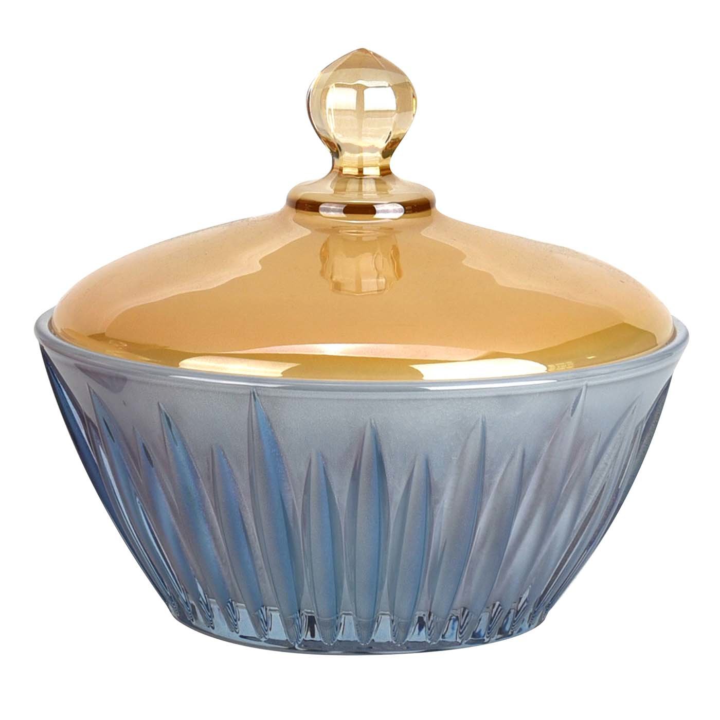 Prestigioso Blue and Yellow Crystal Box with Lid Creart | Artemest