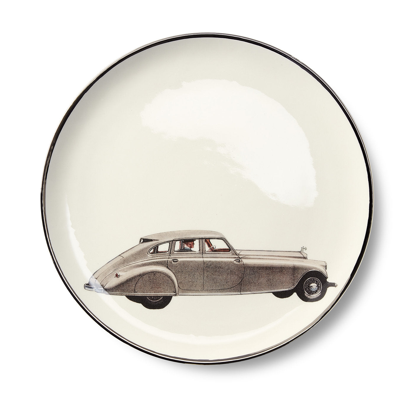 Vintage Cars set of 8 dinner plates Laboratorio Paravicini | Artemest