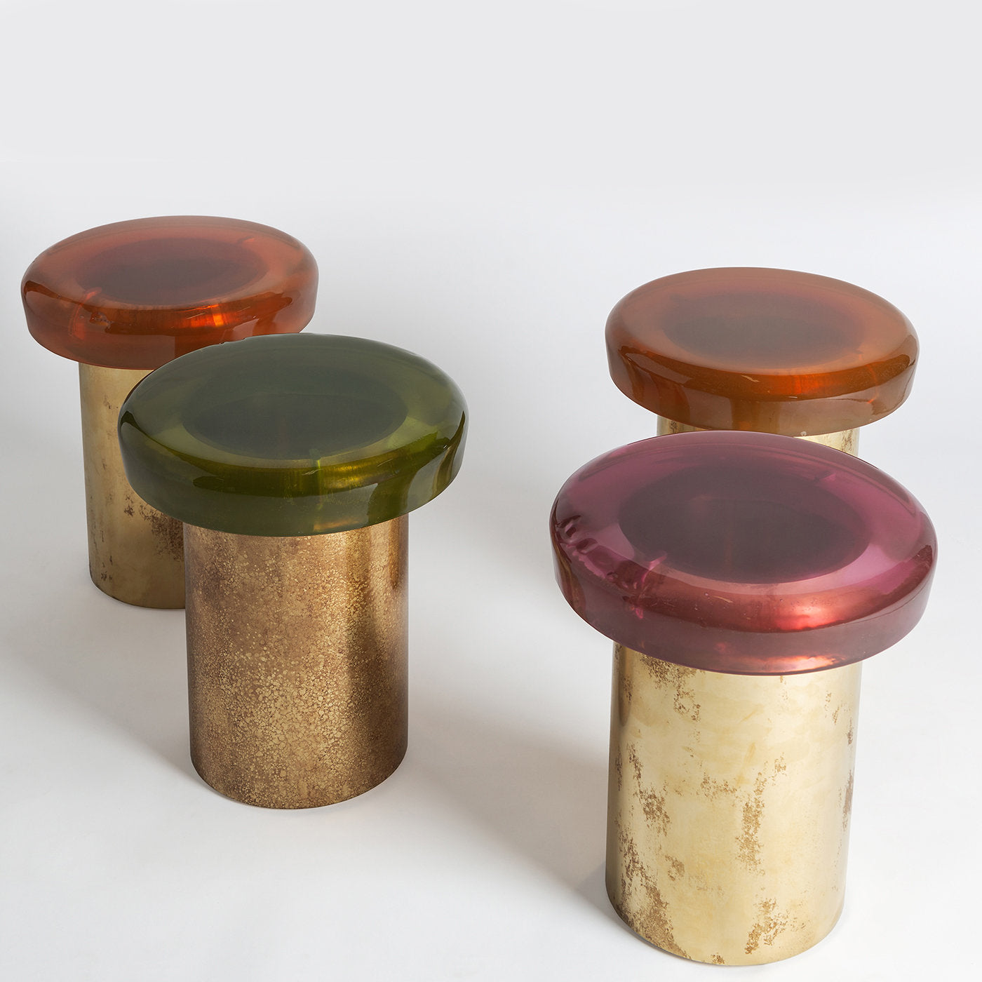 Red Clay Jade Stool Draga & Aurel | Artemest