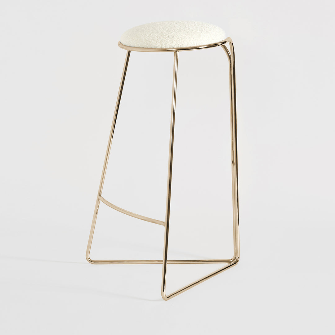 FLOW SCULPTURAL GOLD AND WHITE HI STOOL Enrico Girotti | Artemest