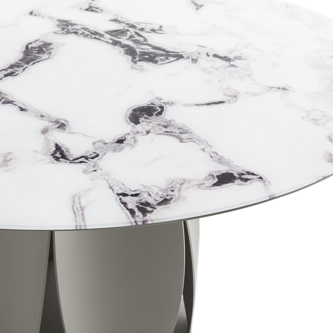 Tulipano Large Round Trinity Marble-Effect Table Morica Design | Artemest